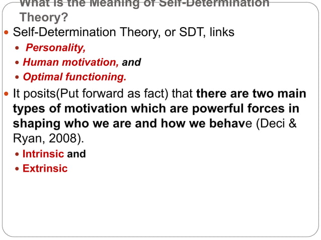 Self determination theory | PPTX | Science