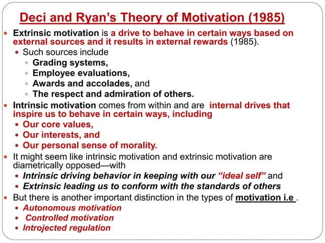 Self determination theory | PPTX | Science