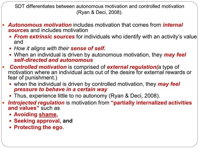 Self determination theory | PPTX | Science