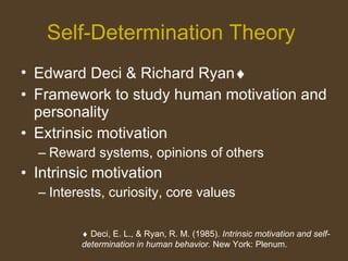 Self-Determination Theory and Learning | PPT