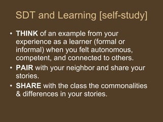 Self-Determination Theory and Learning | PPT