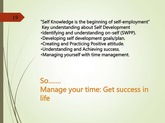 Presentation On Self Development and success on life | PPT