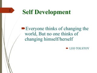 Presentation On Self Development and success on life | PPT