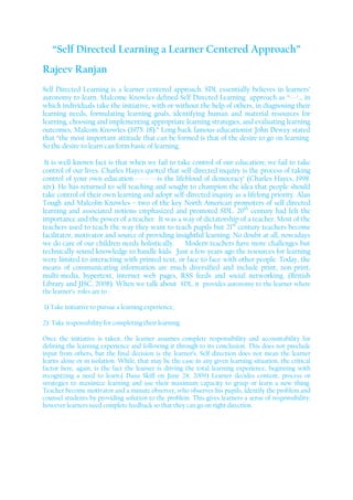 Self directed learning a learner centered approach | PDF | Educational Assessment | Education