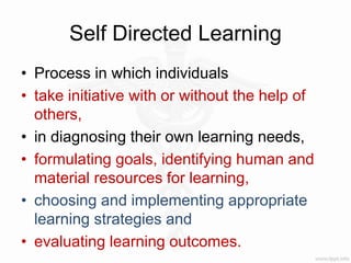 Self directed learning using technology | PPTX