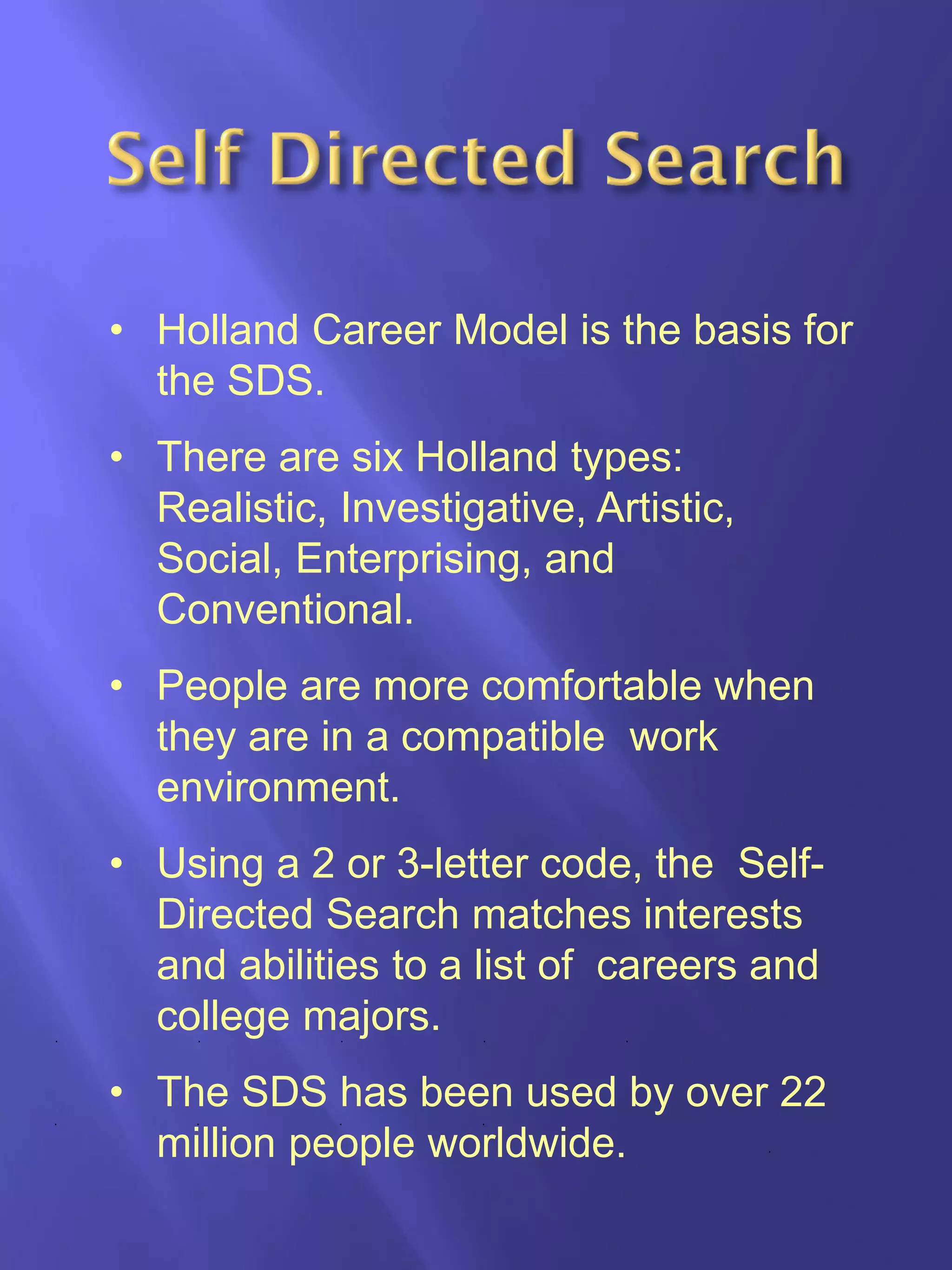 Inside the Self Directed Search | PDF