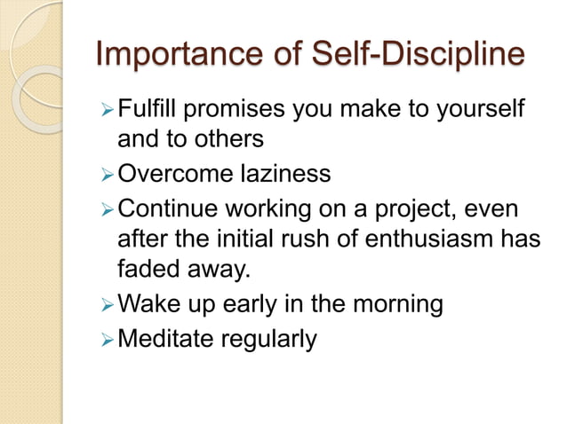 Self discipline in life | PPTX