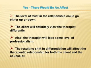 Self disclosure in addiction counseling: To tell or not to tell? | PPSX