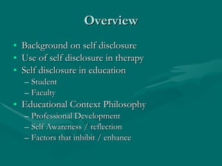 Self-Disclosure in Ethics Education | PPT | Educational Assessment ...
