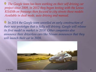 Self driving cars | PPTX