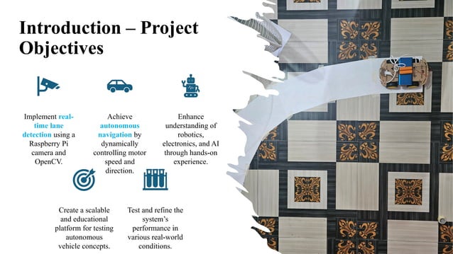 Self Driving Car Using Raspberry Pi and OpenCV.pptx | Robotics | Technology & Computing
