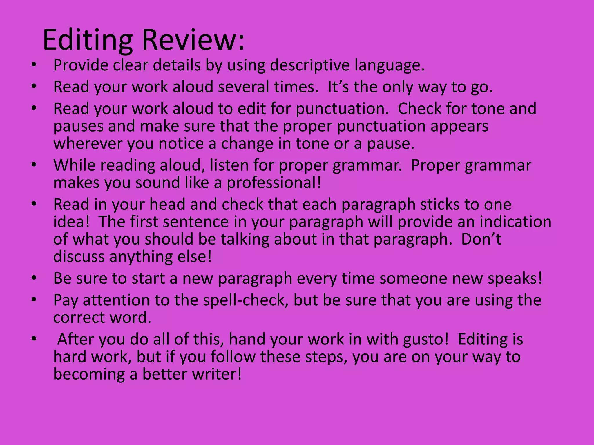 Self editing 101 | PPTX | Freelance Writing | Content Production