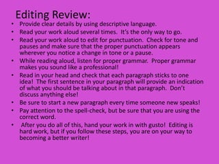 Self editing 101 | PPTX | Freelance Writing | Content Production
