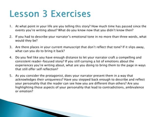 Self Editing Your Memoir Lesson 4: Structure and Scenes | PPT