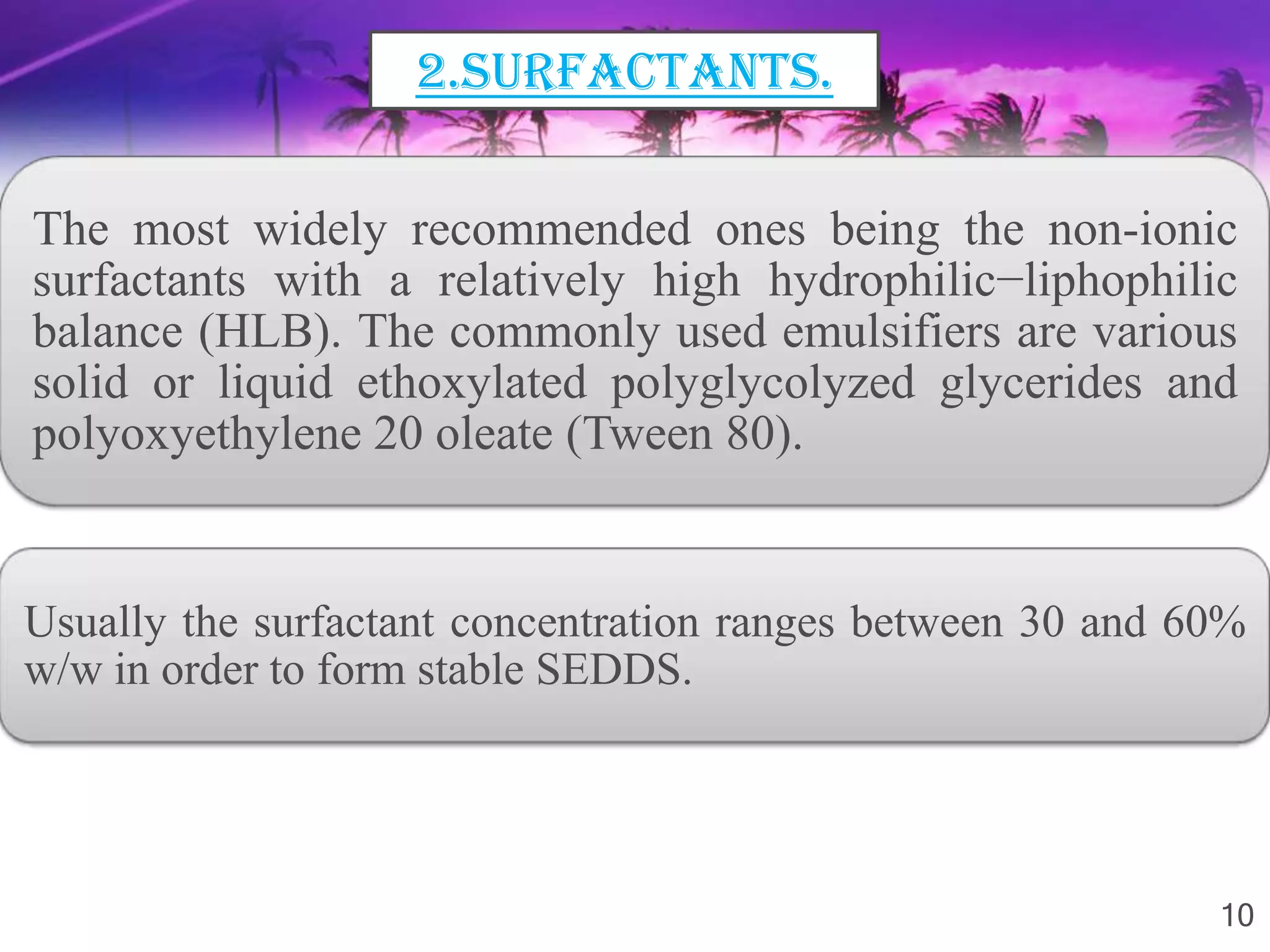 Self emulsifying drug delivery systems | PPTX