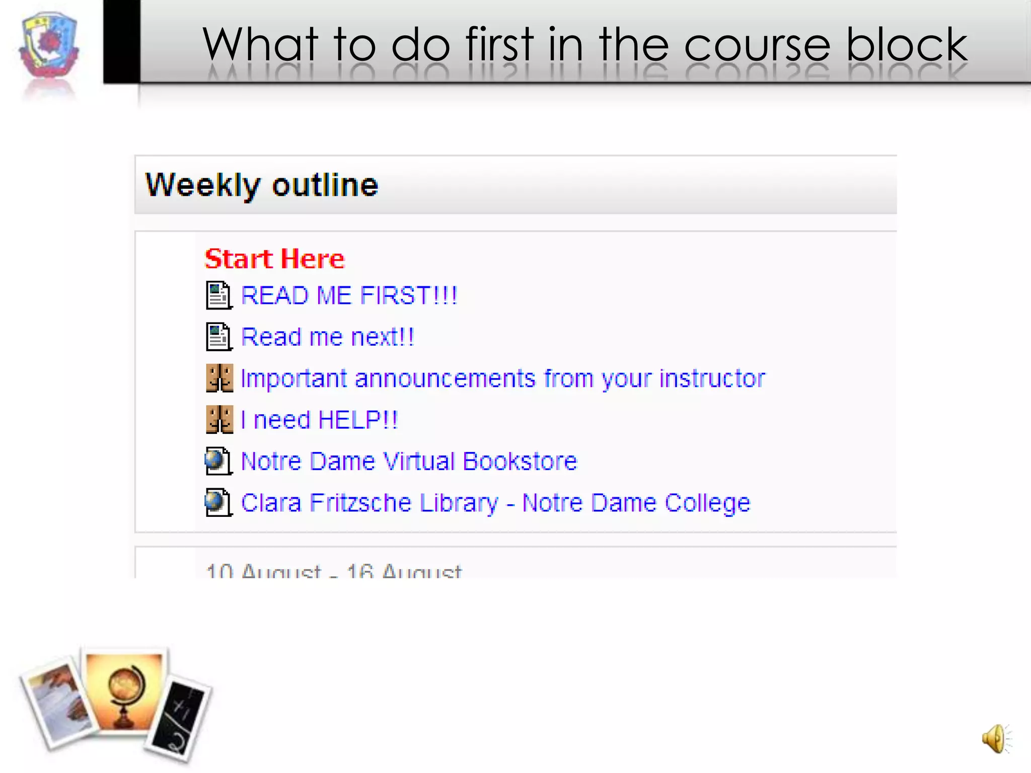 Notre Dame College Moodle Training - Student self-enrollment | PPTX ...