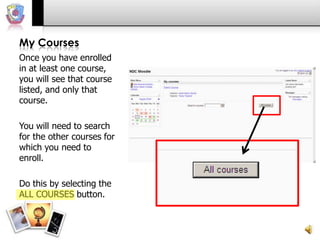 Notre Dame College Moodle Training - Student self-enrollment | PPTX ...