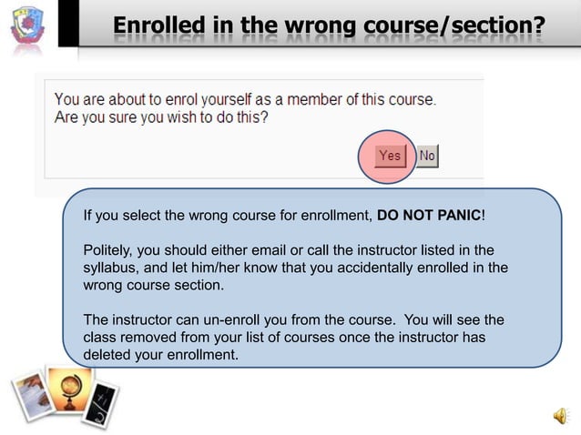 Notre Dame College Moodle Training - Student self-enrollment | PPTX ...