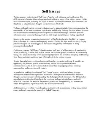 Self Essays | PDF