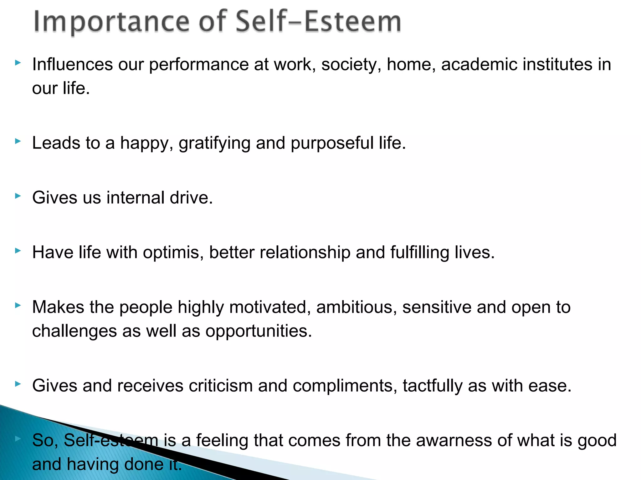Self Esteem Ppt Free Download