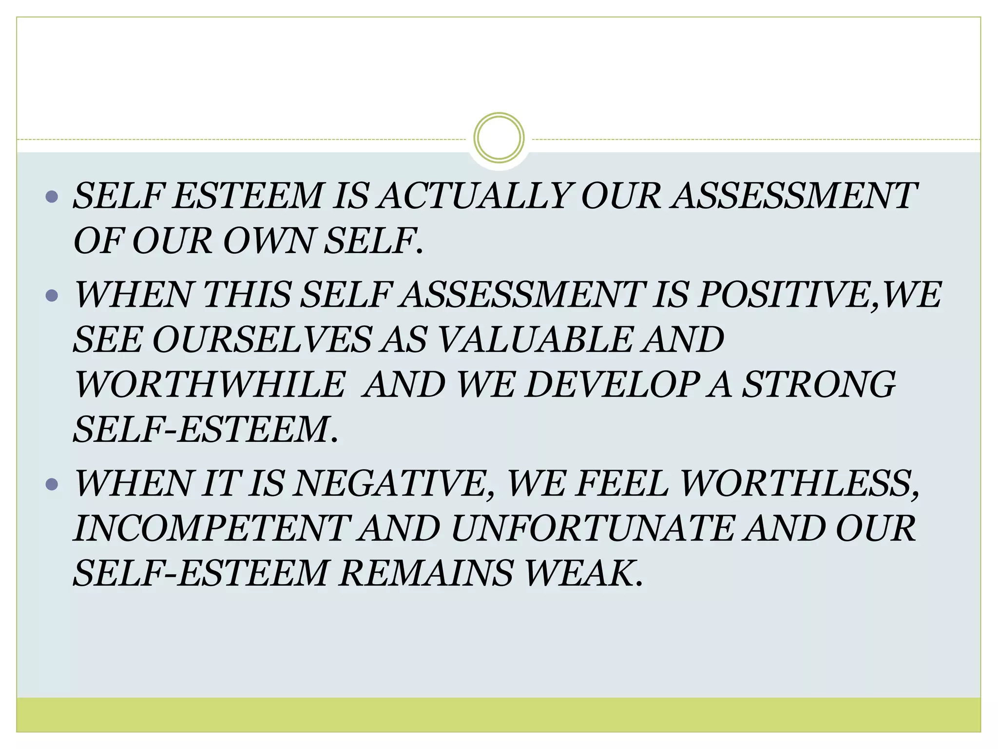 Self esteem | PPTX