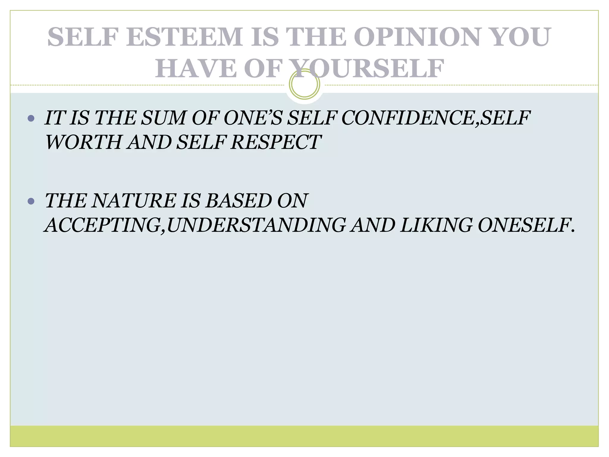 Self esteem | PPTX