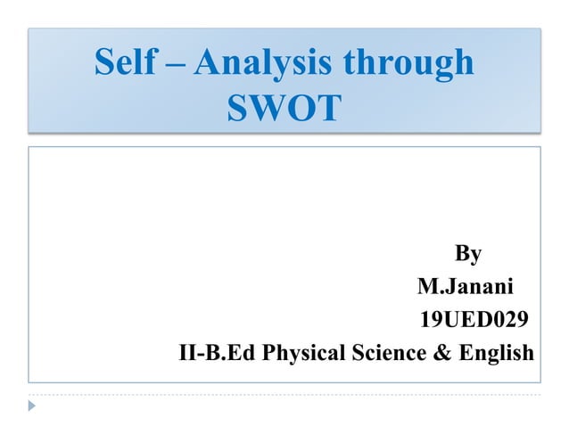 Self Analysis | PPT