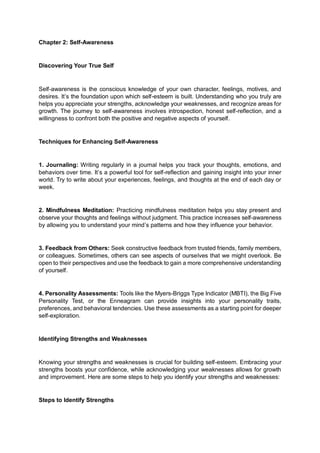 Empower Your Inner Self: A Journey to Unshakable Self-Esteem | PDF