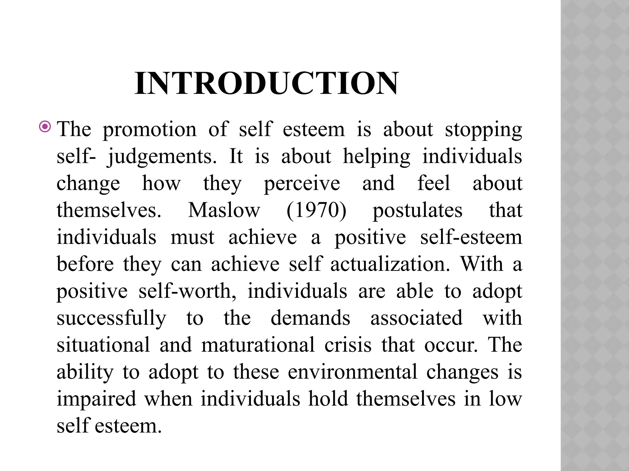 Self esteem in nursing. Promoting self esteem in nursing ppt | PPTX