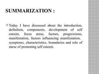 Self esteem in nursing. Promoting self esteem in nursing ppt | PPTX
