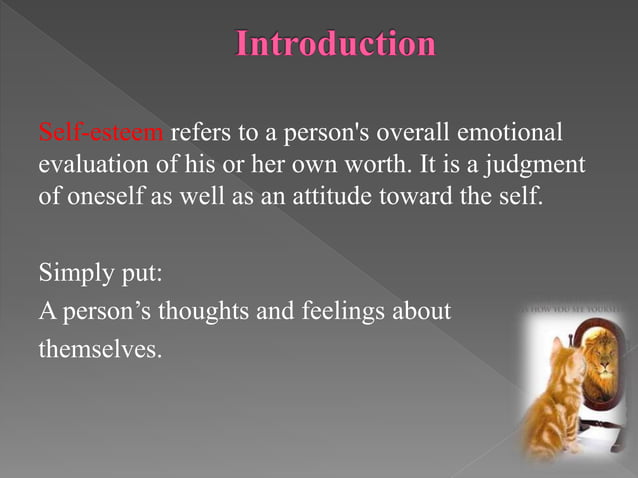 Self esteem presentation | PPTX