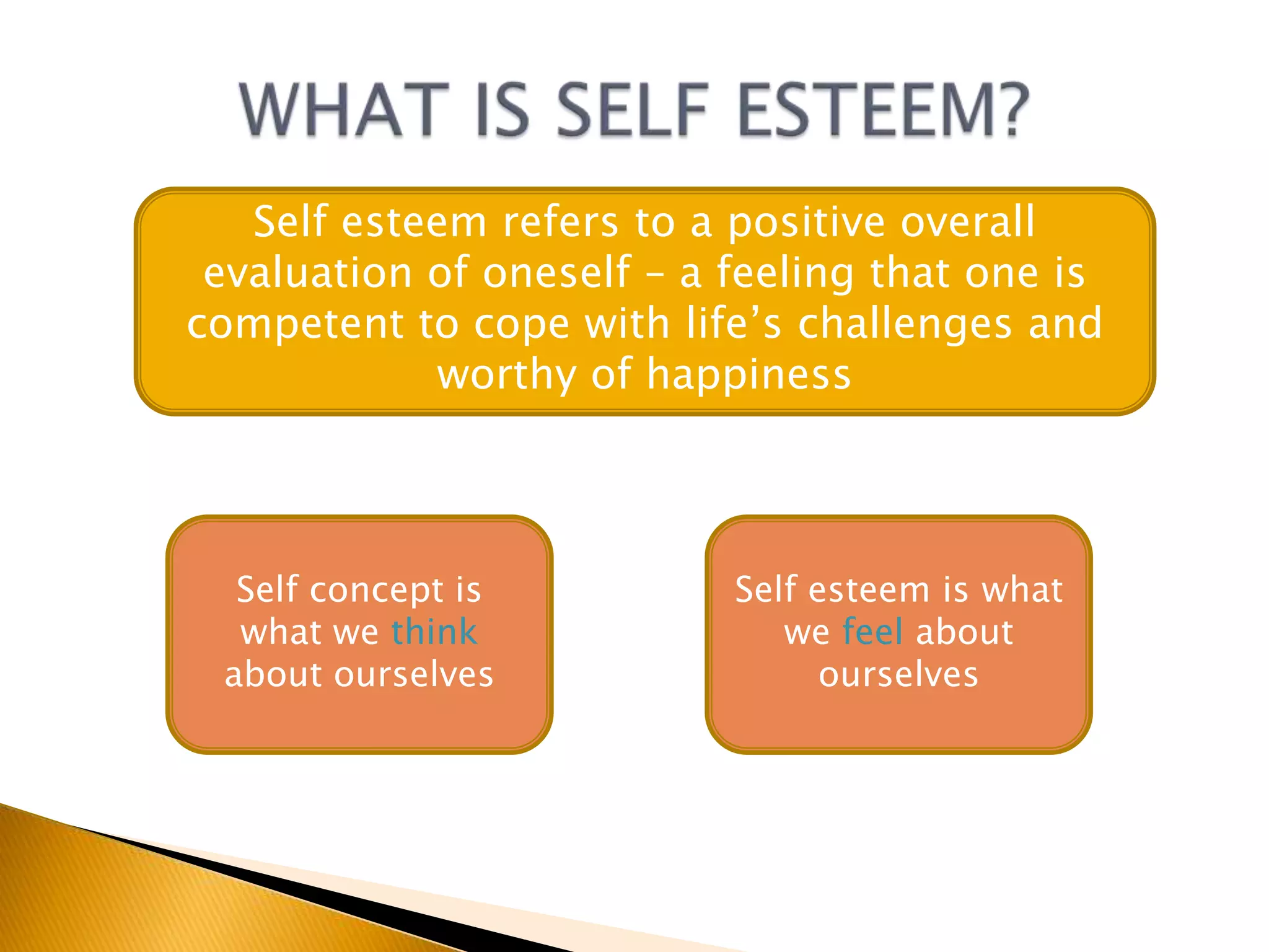 Self Esteem and Self Confidence | PPTX