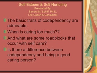 Self esteem & self nurturing | PPT