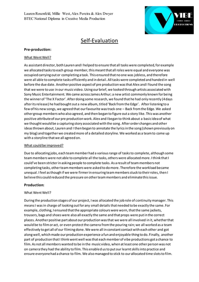 Self Evaluation | DOCX