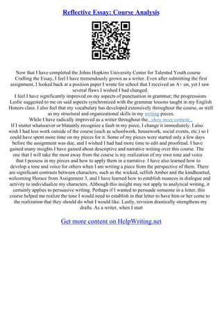 Self Evaluation Essay | PDF