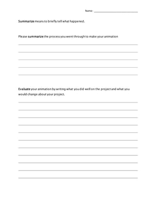 Self evaluation form group animation | DOCX