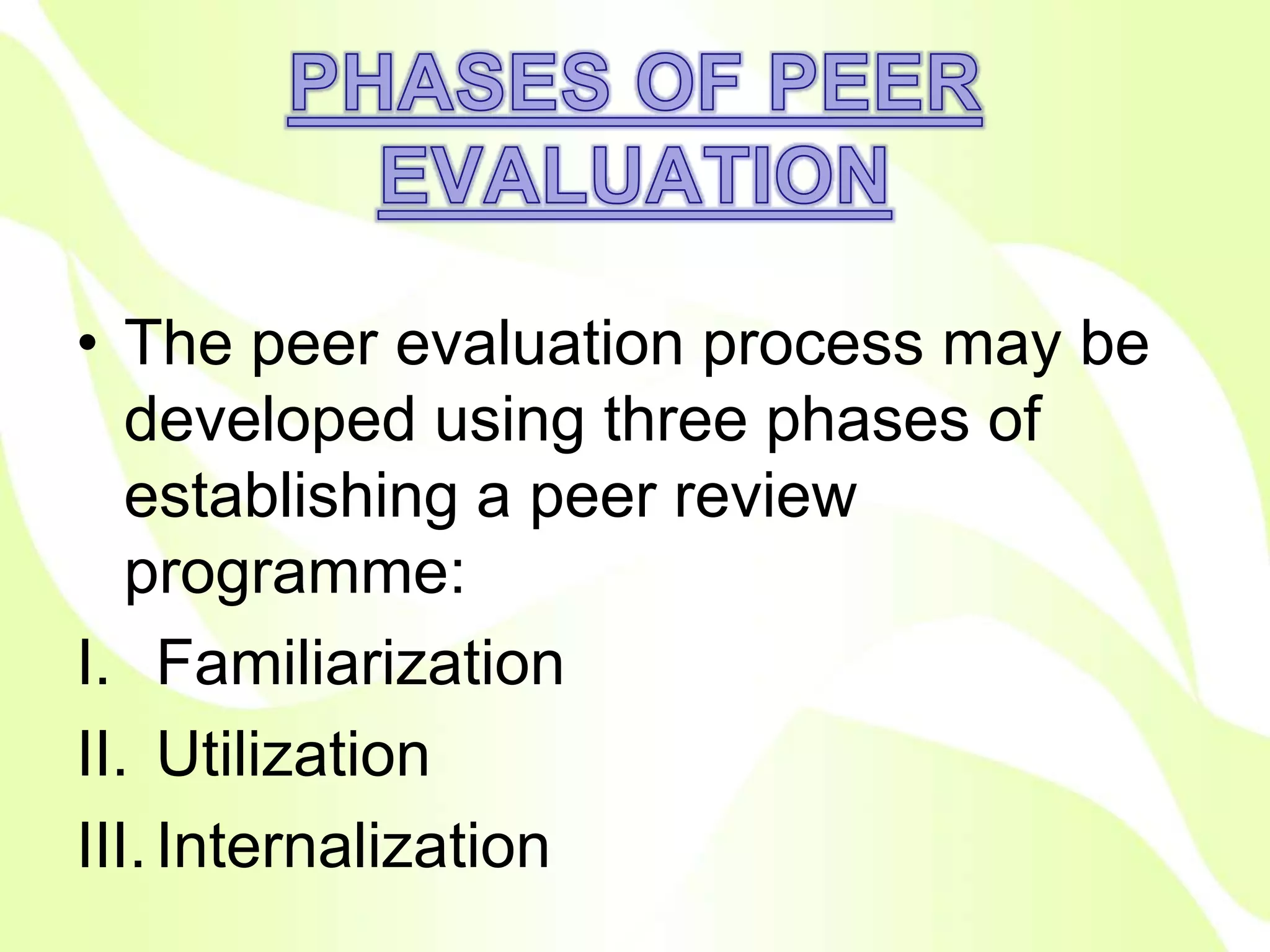 Self evaluation , peer evaluation, patient satisfaction ppt | PPTX