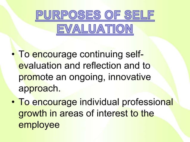 Self evaluation , peer evaluation, patient satisfaction ppt | PPTX