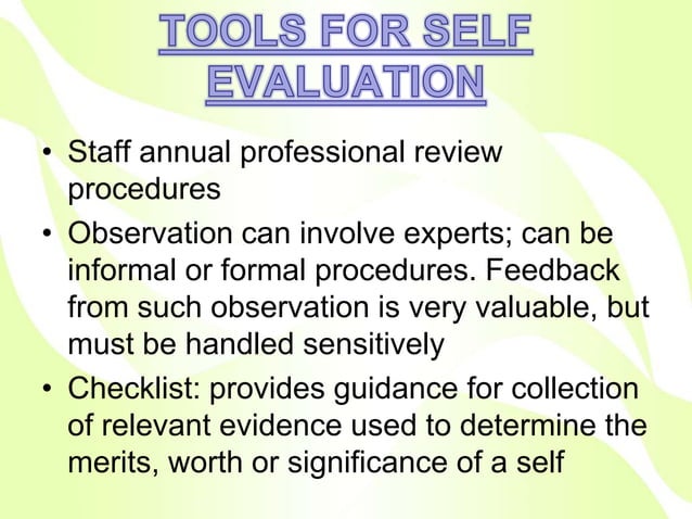 Self evaluation , peer evaluation, patient satisfaction ppt | PPTX