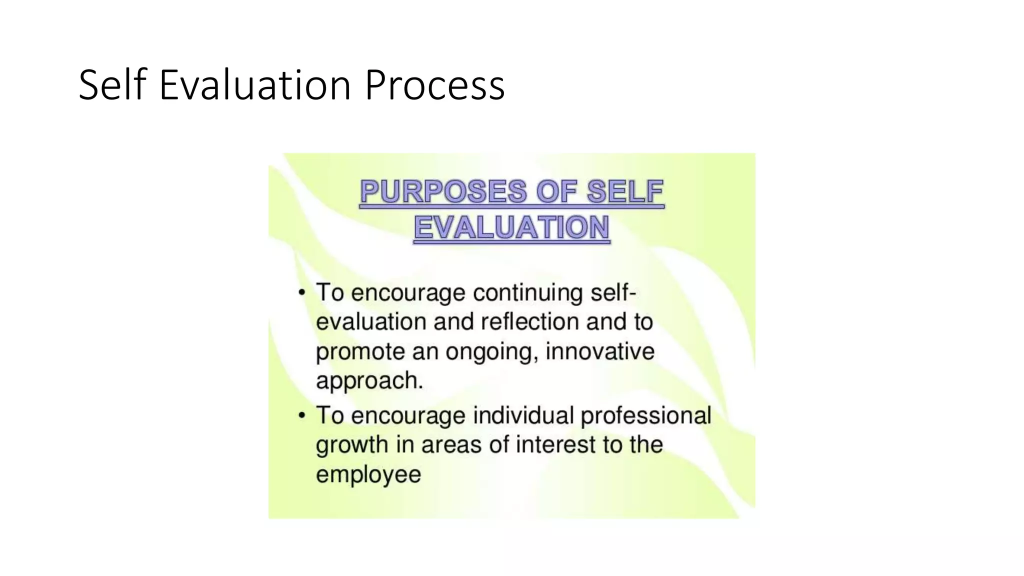 Self evaluation ppt | PPTX