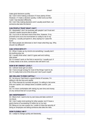 Self evaluation worksheet | PDF