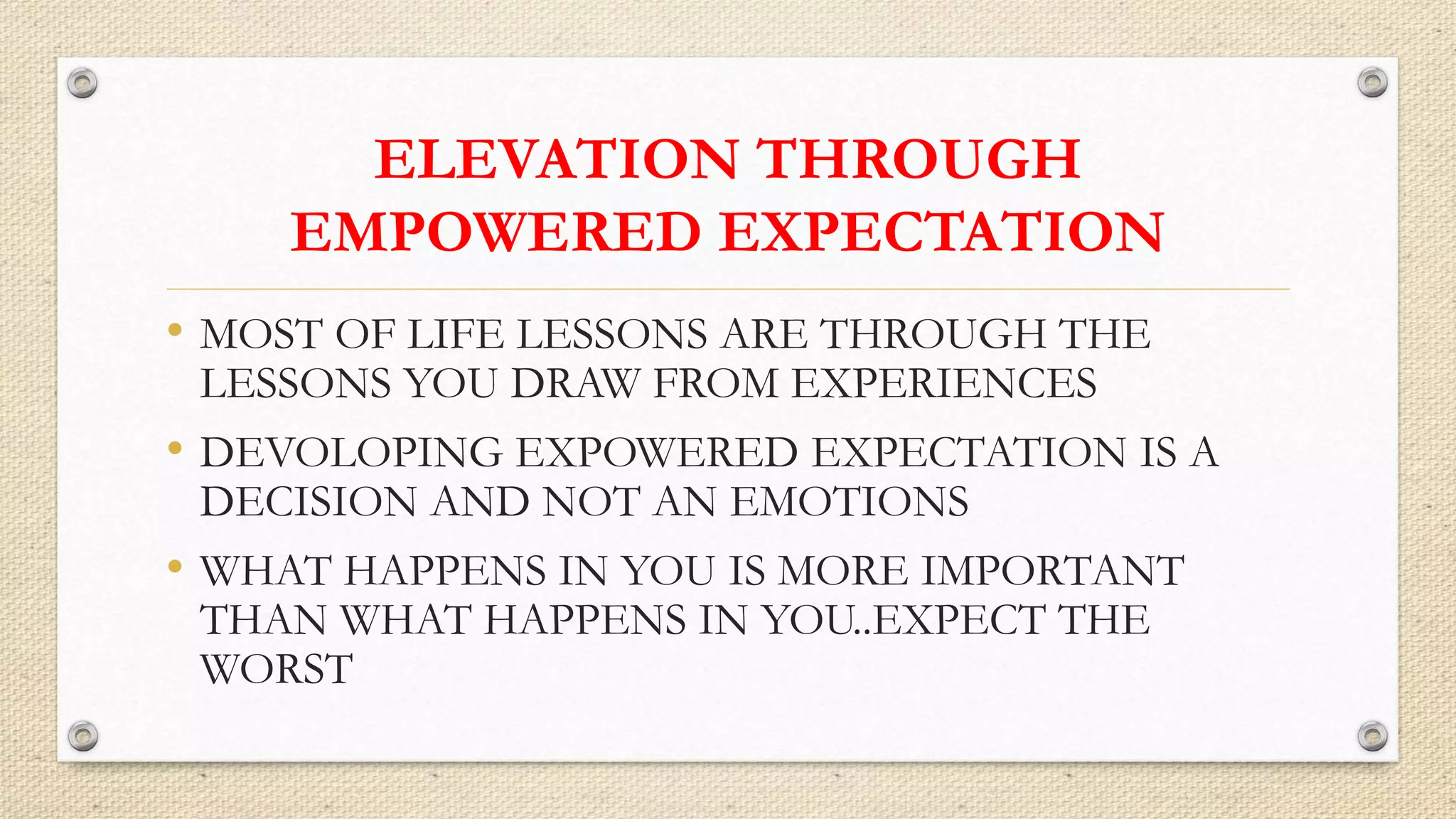 Self expectation | PPTX
