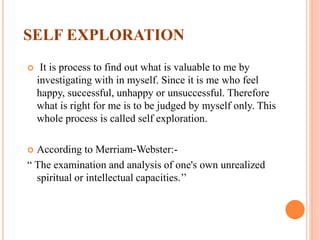 Self exploration | PPTX