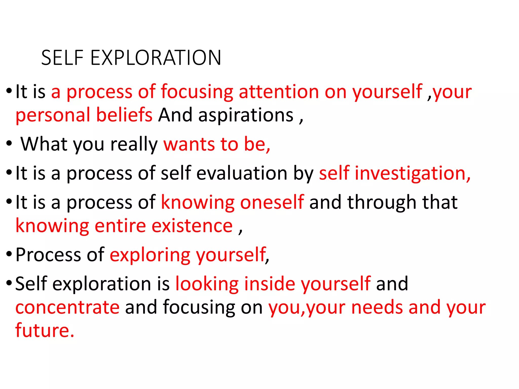 Self exploration | PPTX