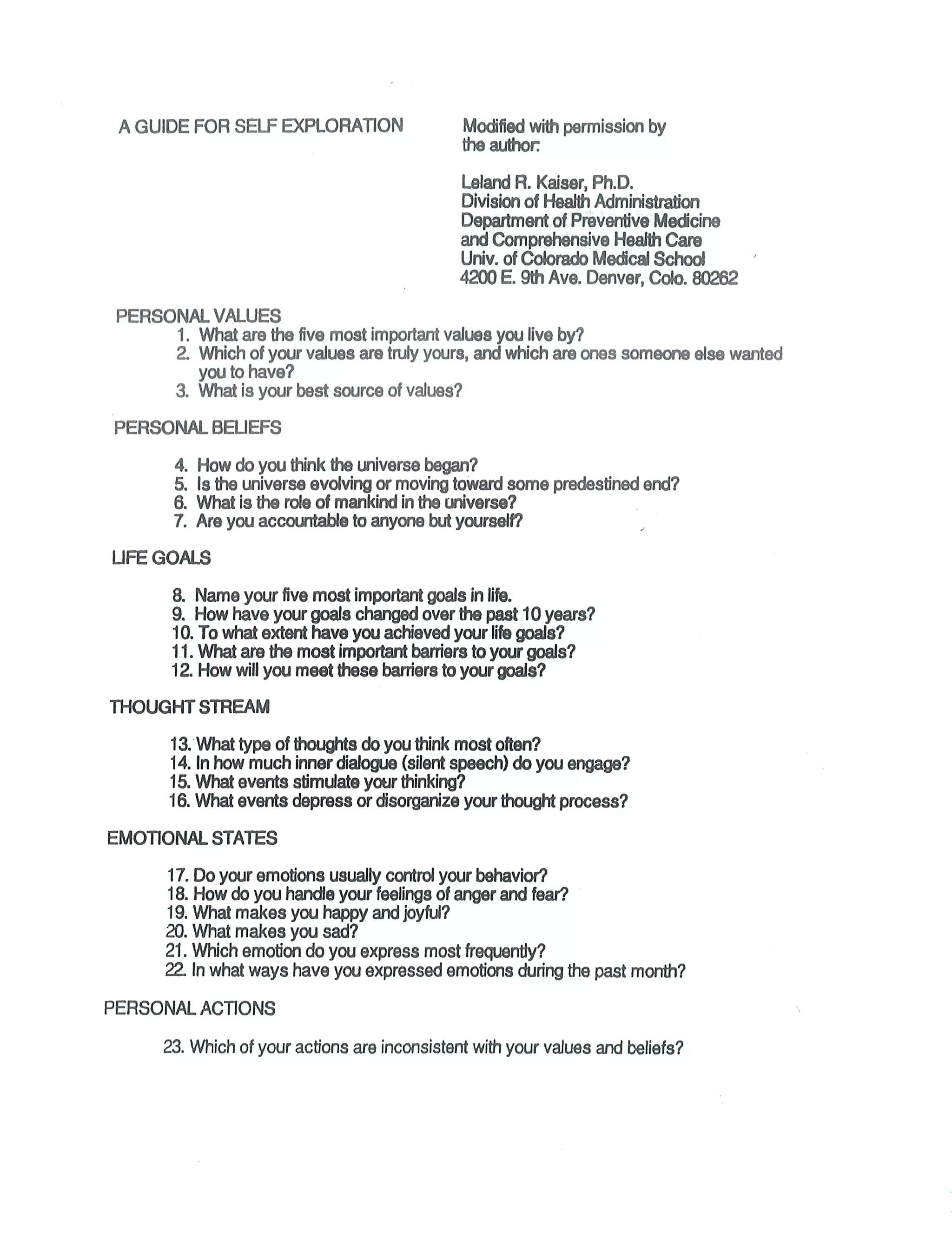 A Guide for Self Exploration | PDF