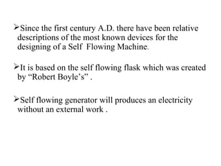Self flowing generator | PPT | Physics | Science