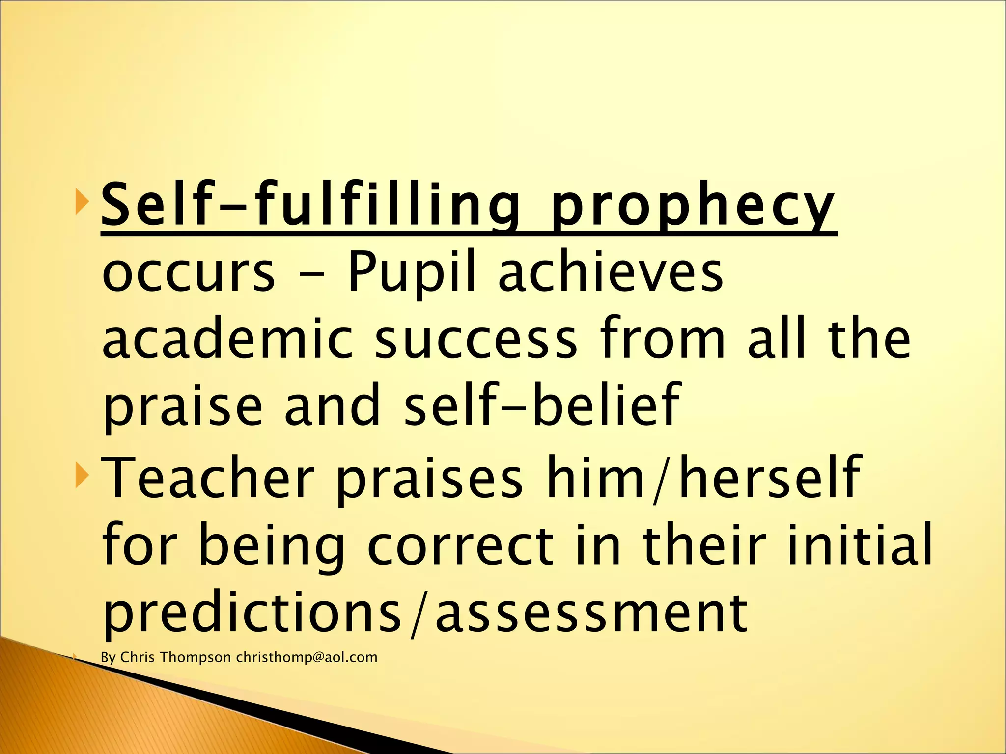 Self Fulfilling Prophecy In Action | PPT