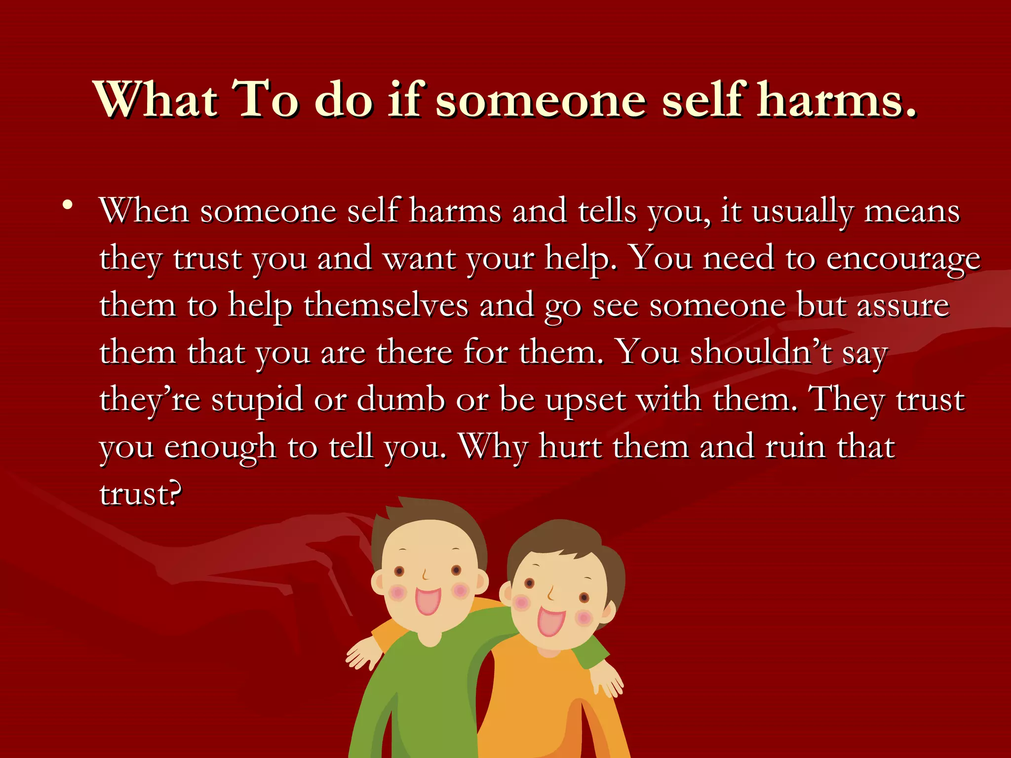 Self harm | PPT | First Aid | Injuries