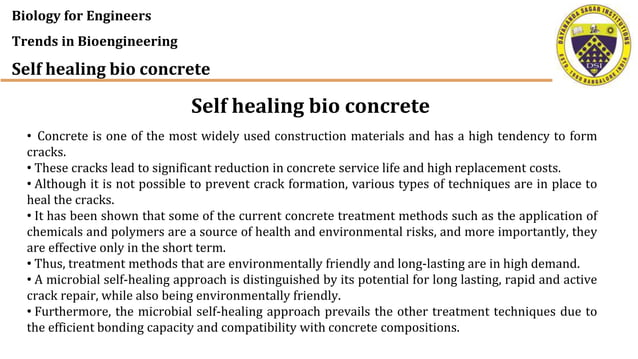 Self healing Bioconcrete.pptx | Biotech and Biomedical Industry ...