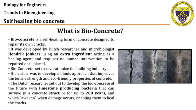 Self healing Bioconcrete.pptx | Biotech and Biomedical Industry ...